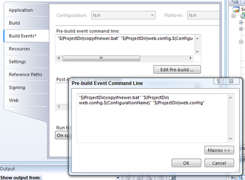Managing Multiple Configuration File Environments with Pre-Build Events - Scott Hanselman's Blog